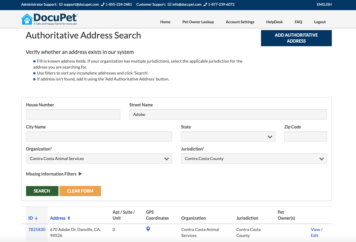 How To Add A Unit to an Authoritative Address – DocuPet