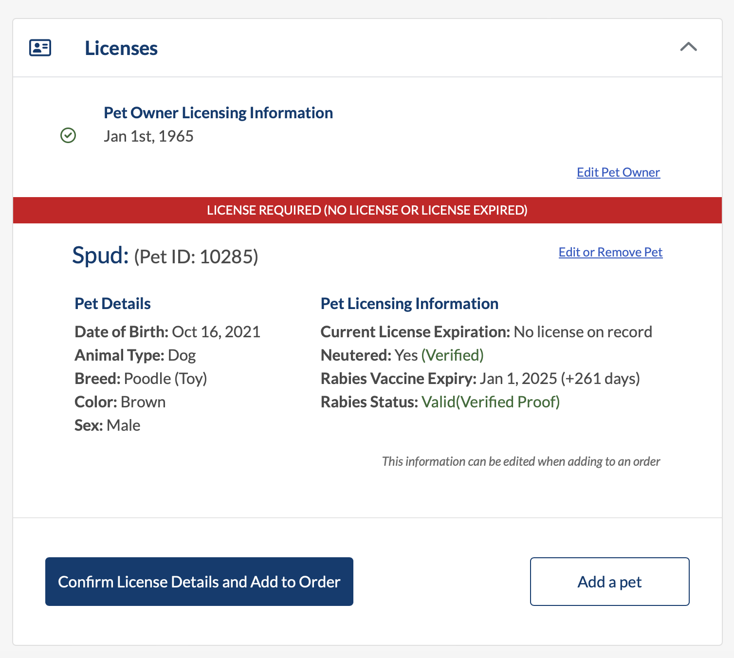 How To Place An Order For A License Or Renewal – DocuPet
