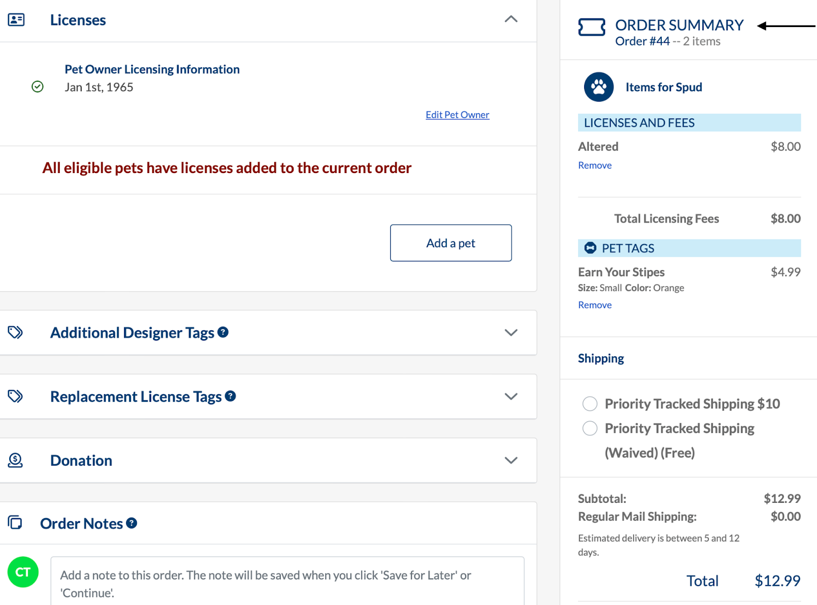 How To Place An Order For A License Or Renewal – DocuPet