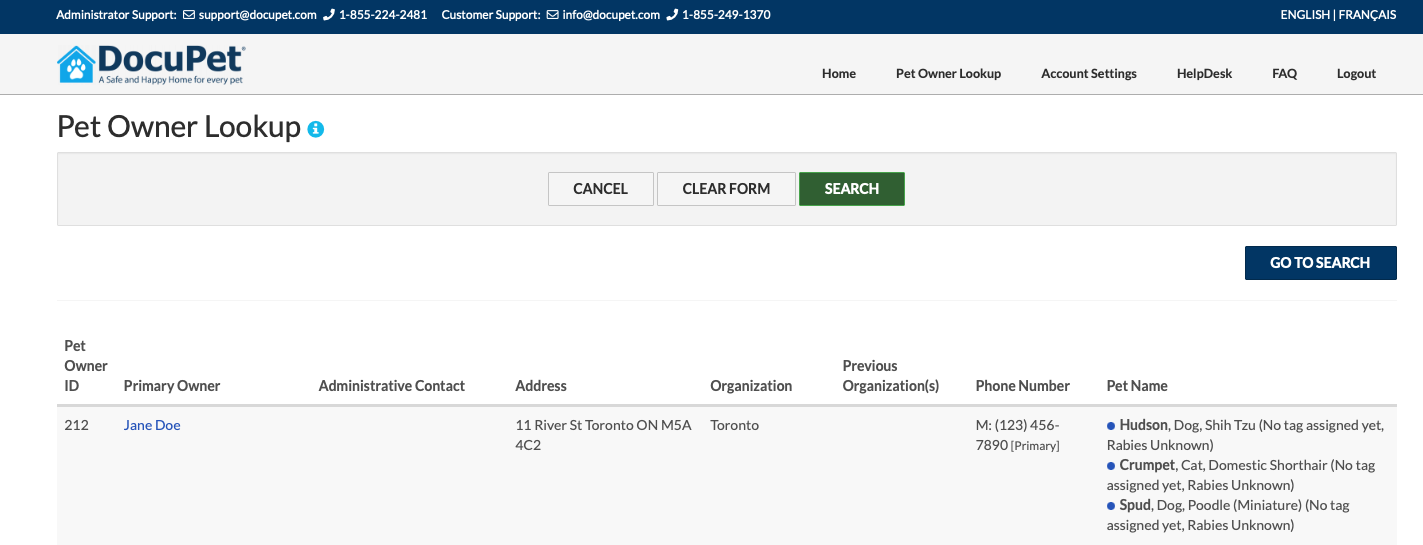 How to use the Pet Owner Record Search Tool – DocuPet