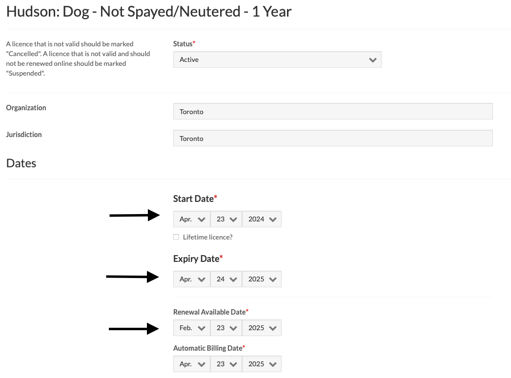 How to Edit License Start And End Dates – DocuPet