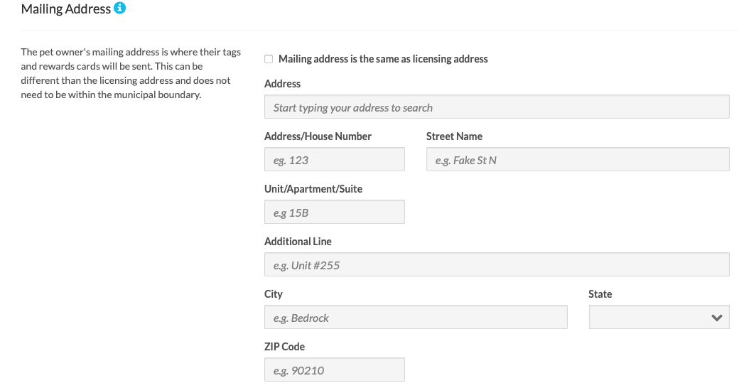 Licensing Address vs Mailing Address / PO Box – DocuPet