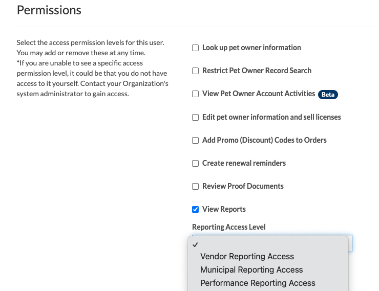 Administrative Users - Permissions Overview – DocuPet